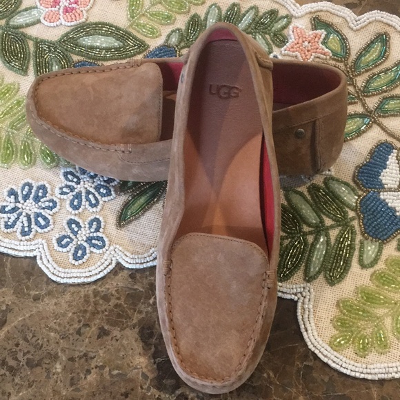 UGG | Shoes | Ugg Milana Chestnut Suede Comfort Leather Loafer Flats ...